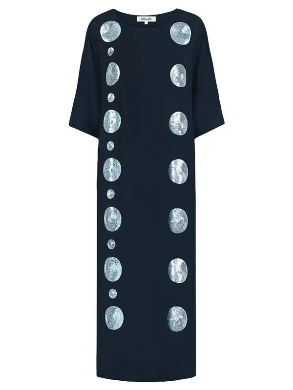 Diane Von Furstenberg Isabelle Sequin Silk Maxi Dress - Black