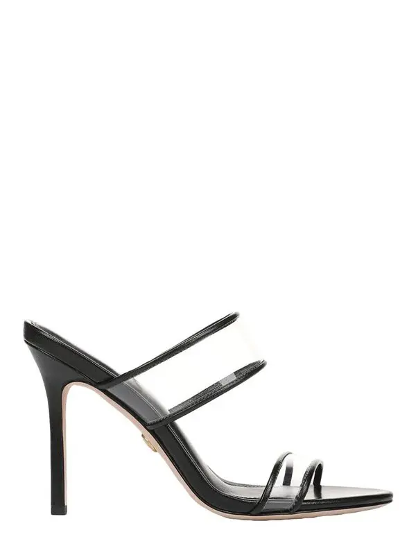 Veronica Beard 95mm Asha Leather Piping Jelly Sandals - Clear/black