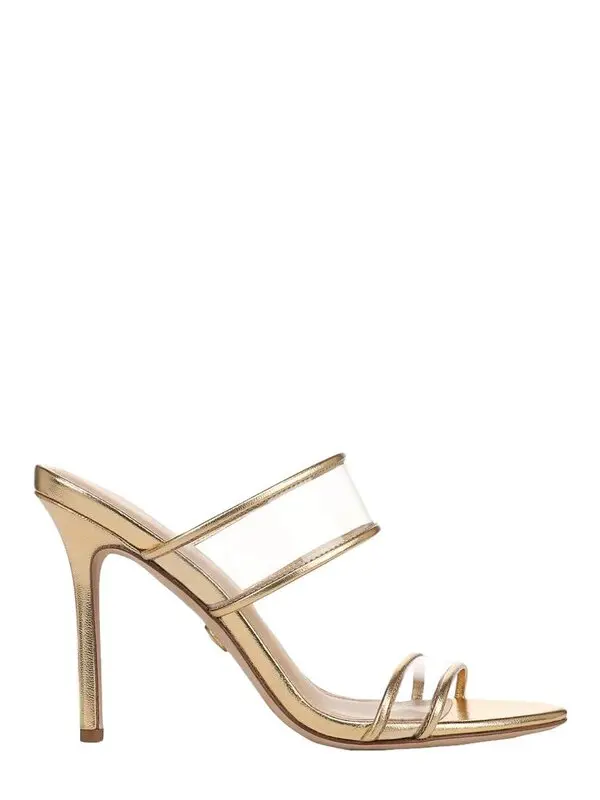 Veronica Beard 95mm Asha Metallic Leather Piping Jelly Sandals - Clear/gold