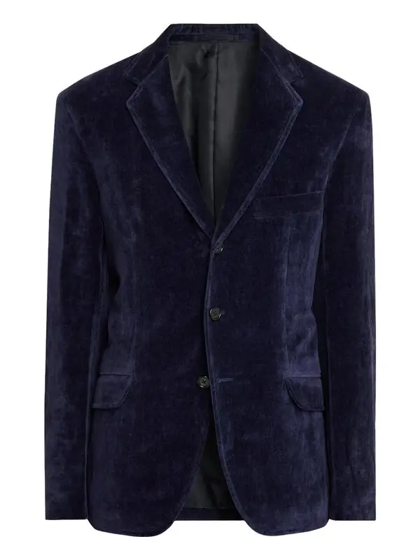 JIL SANDER Velvet Single-breasted Jacket - Navy