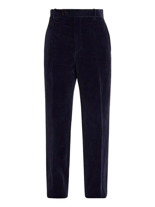 JIL SANDER Cotton-linen Velvet Trousers - Navy