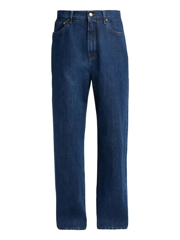 JIL SANDER Straight-leg Denim Trousers - Gray/brown