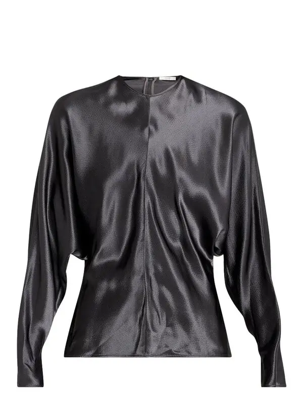 FFORME Sylvie Satin Dolman-sleeve Top - Grey