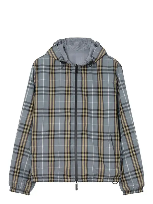 Burberry Reversible Check Hooded Jacket - Wave Blue