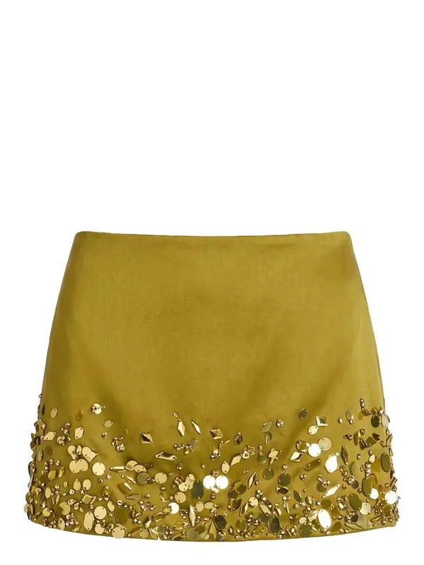 Retrofete Quilly Embellished Mini Skirt - Basil