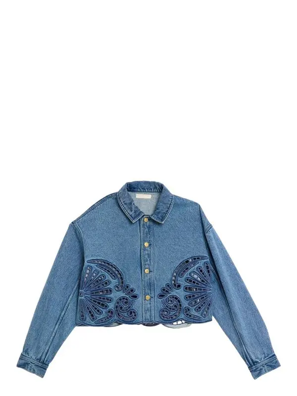 Ulla Johnson Bobbi Embroidered Denim Jacket - River