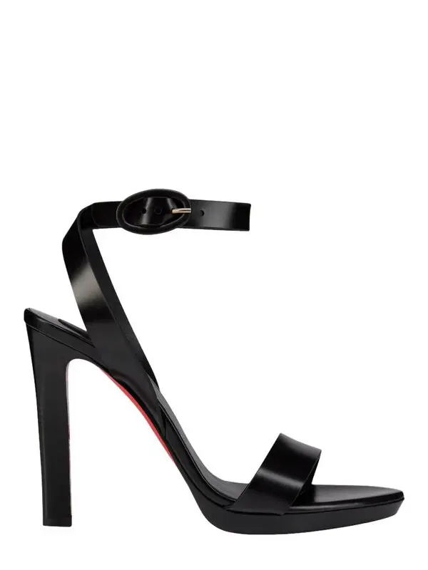 CHRISTIAN LOUBOUTIN 120mm Fanny Leather Sandals - Black
