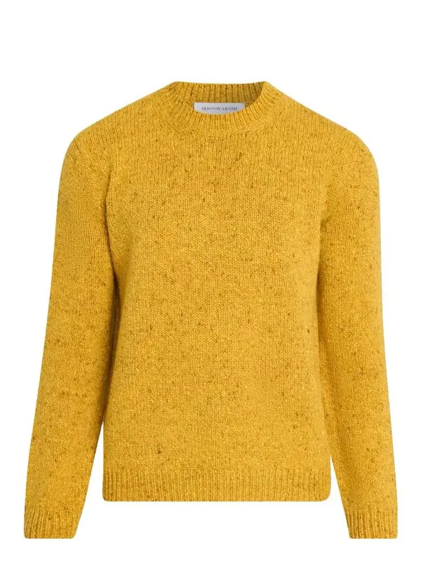 Iris Von Arnim Melange Wool & Cashmere Crewneck Sweater - Red