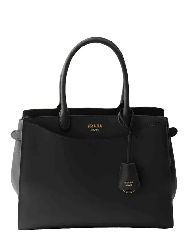 Prada Prelude Leather Top Handle Bag - Nero