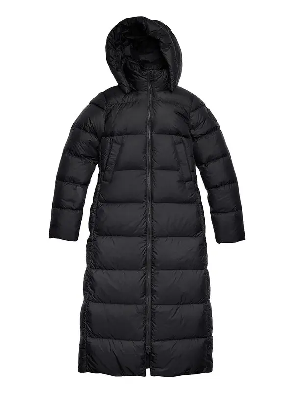 Canada Goose Mystique Long Down Puffer Jacket With Removable Hood - Black