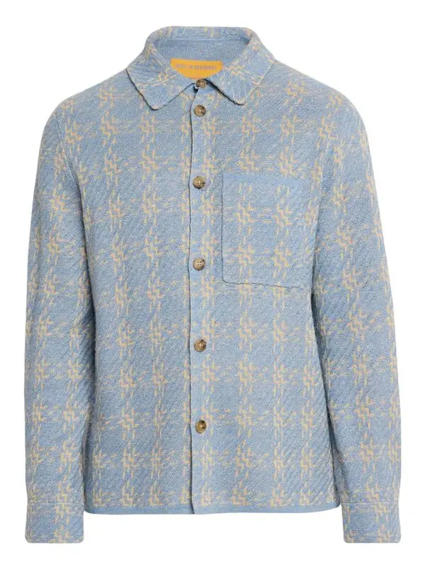 Guest In Residence Light Blue Knit Button-down Shirt - Blue Multi