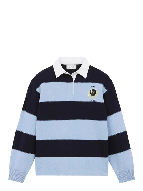 WE-AR4 The Royal Striped Polo Sweater - Blue Multi
