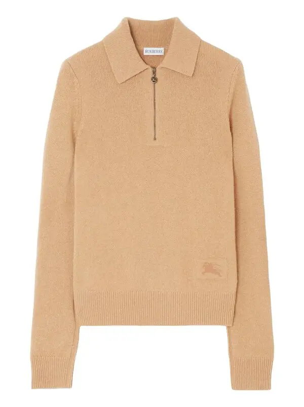 Burberry Cait Cashmere Quarter-zip Sweater - Butterscotch
