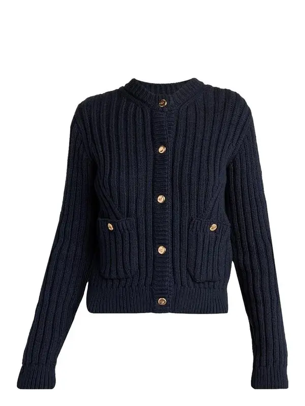Moncler Padded Knit Cardigan - Navy