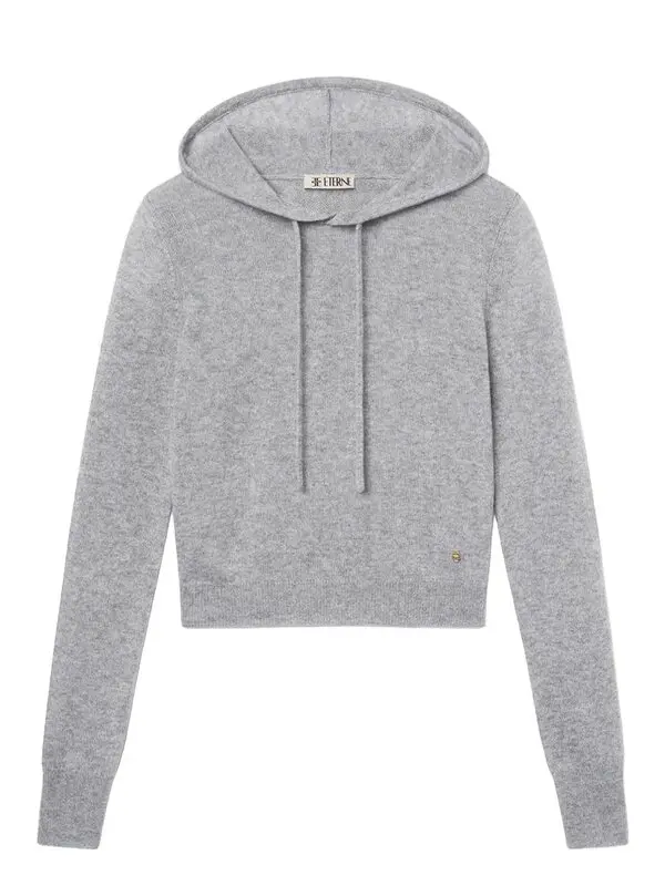 Eterne Fox Hooded Cashmere Sweater - Grey