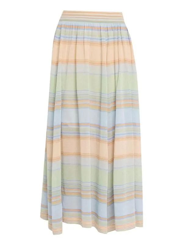 Zimmermann Indra Stripe Circle Skirt - Blue Multi
