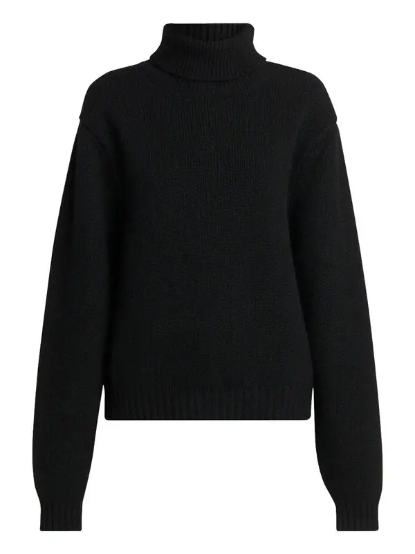 TOM FORD BOUTIQUE Wool-cashmere-mohair Chunky Knit Turtleneck Sweater - Black