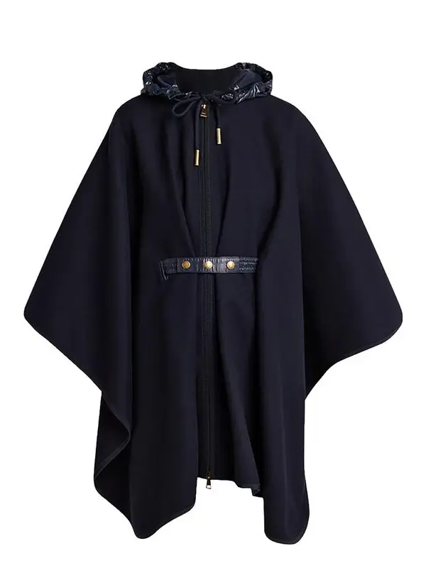 Moncler Padded Wool-blend Cape - Navy