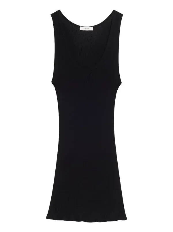 THE ROW Danel Wool-silk Rib Tank Top - Black