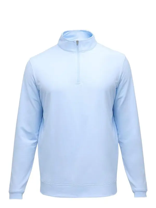 Peter Millar Perth Micro-stripe Half-zip Sweater - Light Blue