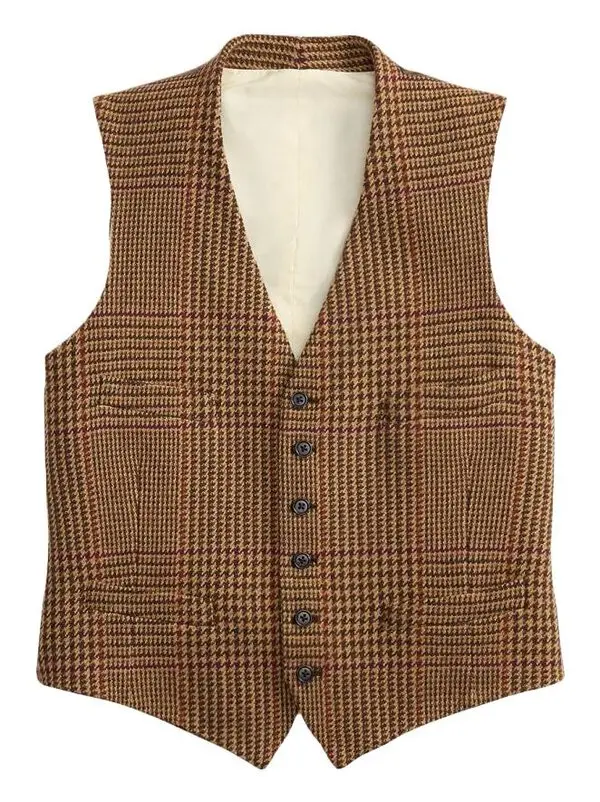 Ralph Lauren Purple Label Hand-tailored Plaid Wool-cashmere Vest - Multi