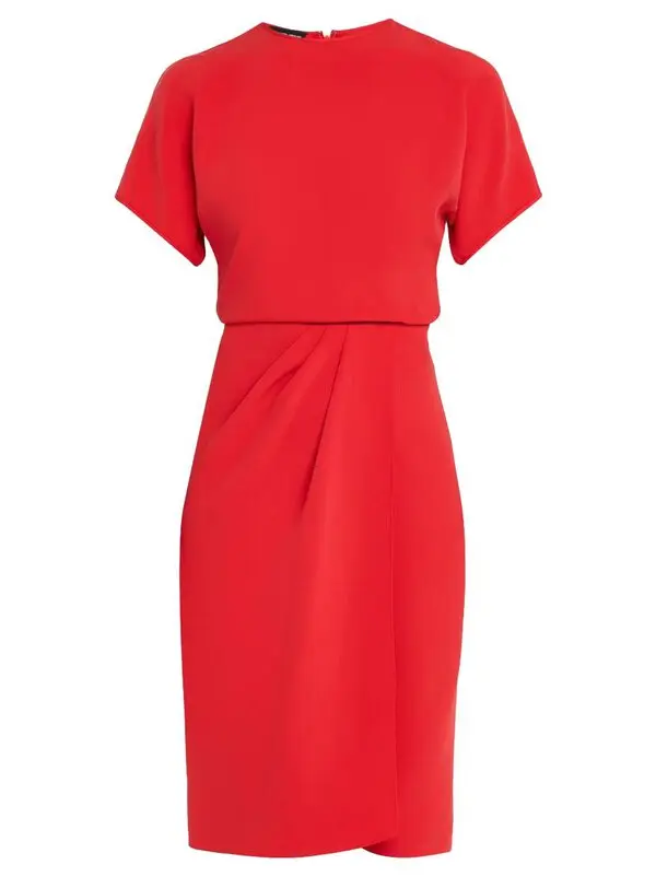 Giorgio Armani Washed Silk Asymmetric Midi Dress - Geranium