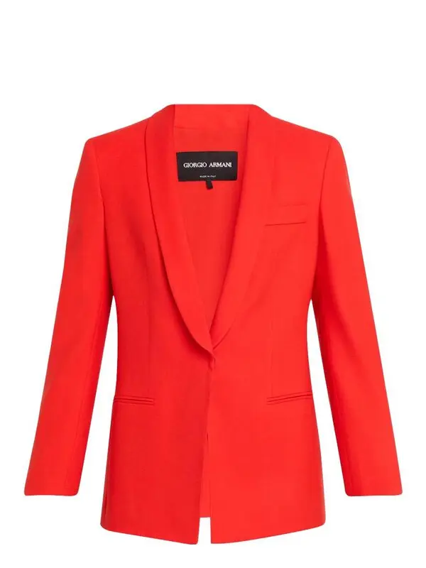 Giorgio Armani Virgin Wool Single-breasted Longline Blazer - Geranium