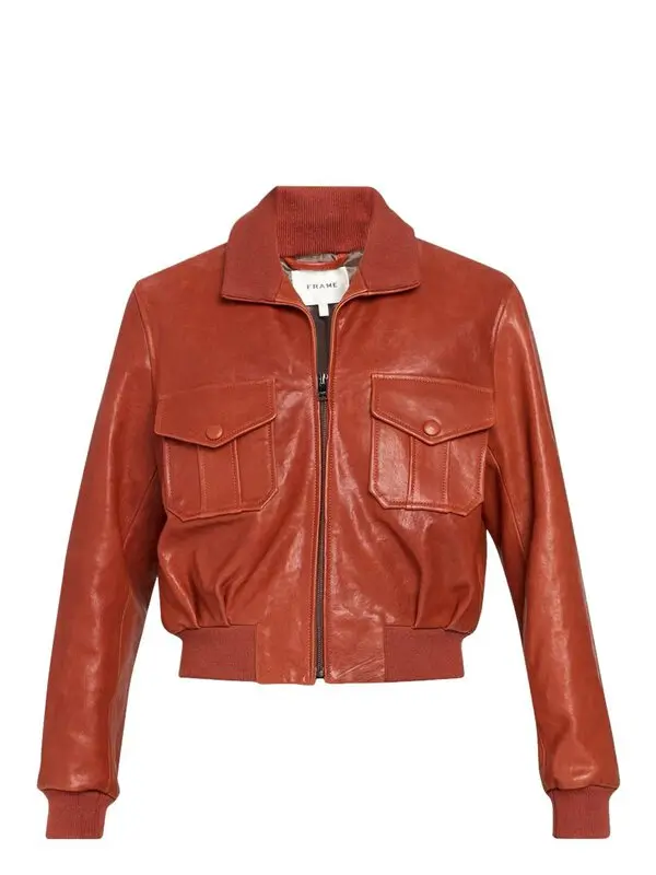 FRAME The Ace Leather Jacket - Paprika