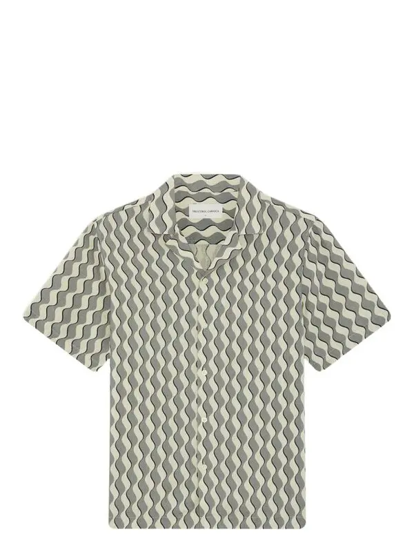 Frescobol Carioca Roberto Geometric Linen Button-down Shirt - Blue