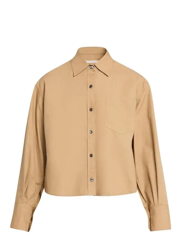Maria Mcmanus Organic Cotton Cropped Button-down Shirt - Walnut