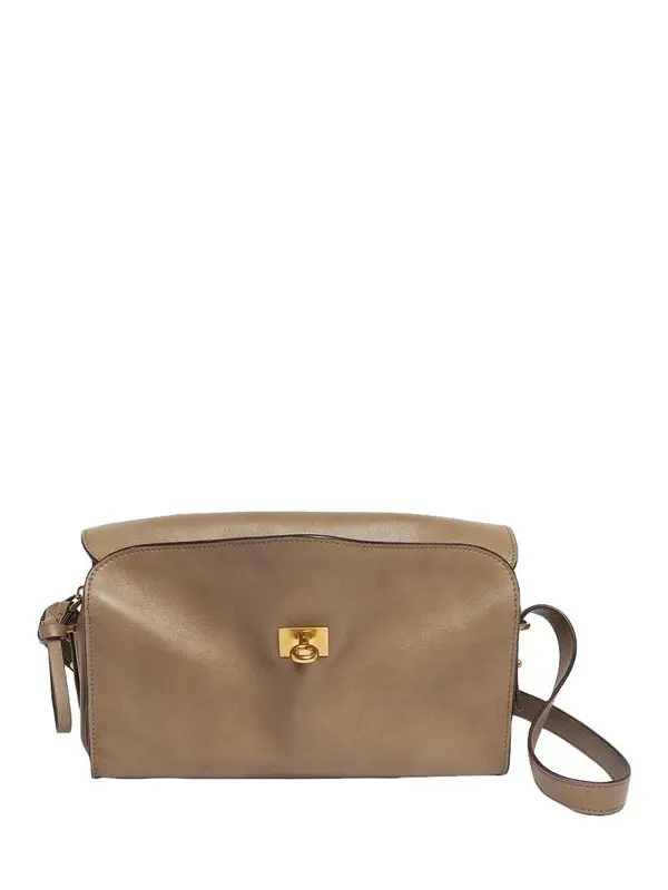 Balenciaga Le 7 Medium Leather Shoulder Bag - Biscuit