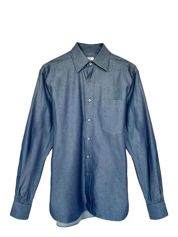 SEBLINE Cotton Poplin New Work Button-down Shirt - Denim