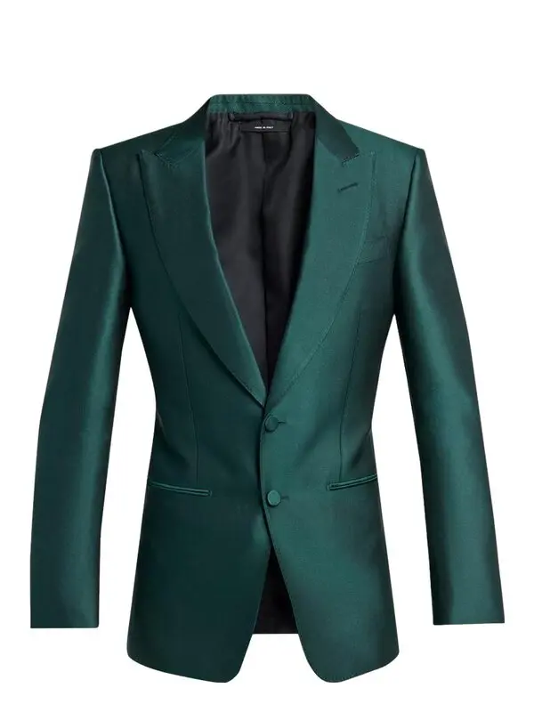 TOM FORD Wool Peak Lapel Modern Fit Single-breasted Sport Coat - Emerald