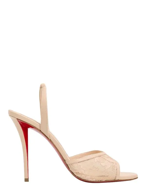 CHRISTIAN LOUBOUTIN 100mm Miss Z Lace Slingback Sandals - Light Blush
