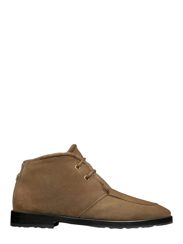 BOUGEOTTE Suede Shearling-lined Ankle Boots - Fandango