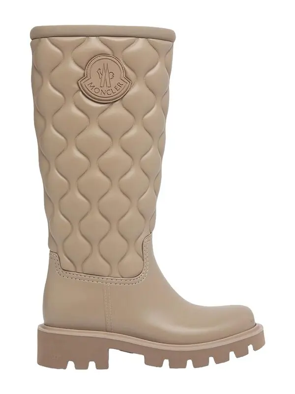 Moncler Kickstream Quilted Mid-calf Boots - Light Beig
