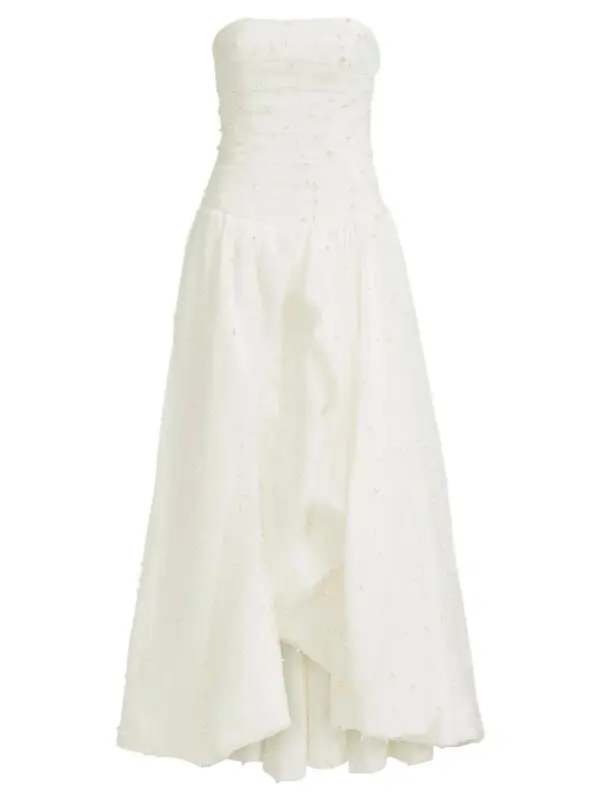 Aje Juniper Strapless Tulle Overlay Gown - Ivory