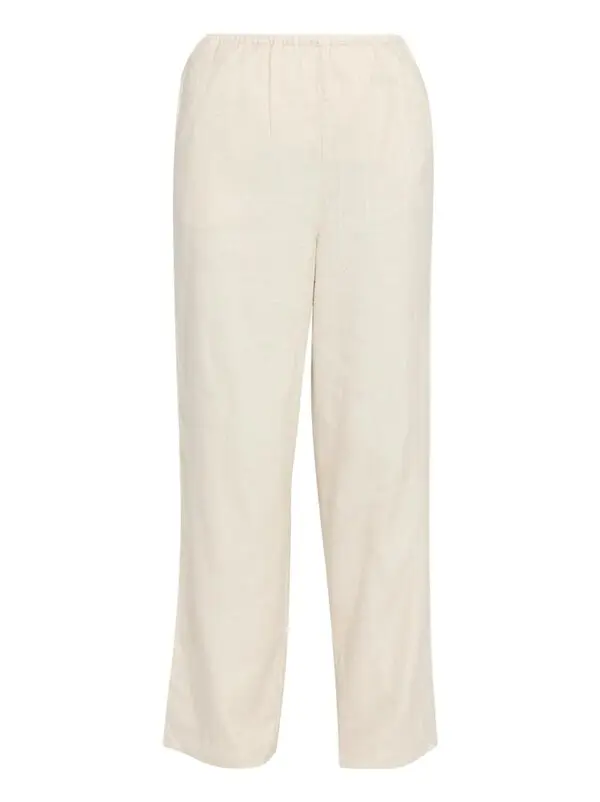 TOTEME Monogram Flannel Straight-leg Trousers - Ecru