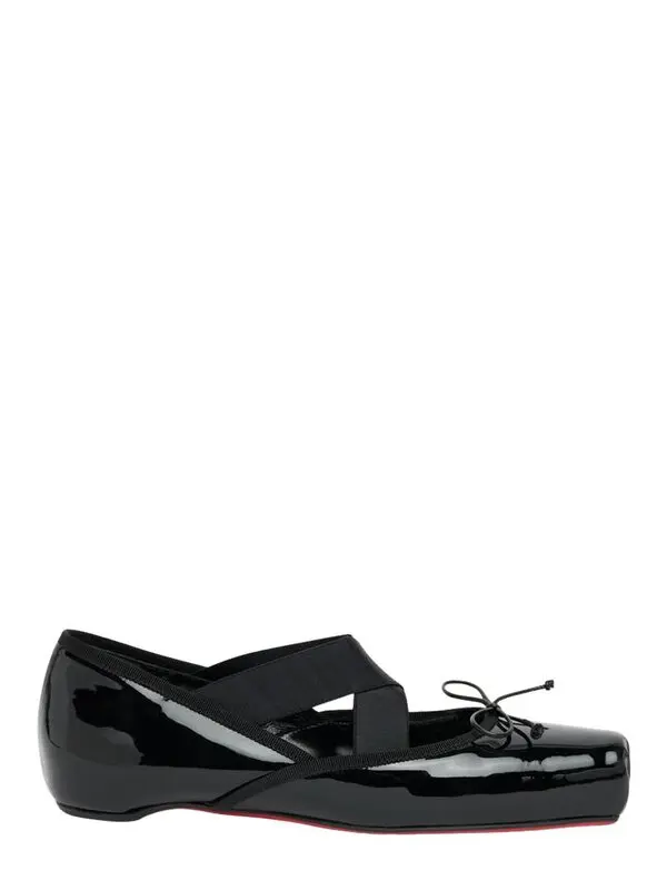 CHRISTIAN LOUBOUTIN Cassiasticina Patent Leather Ballerina Flats - Black