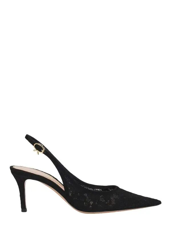 GIANVITO ROSSI 70mm Floral Lace Slingback Pumps - Black