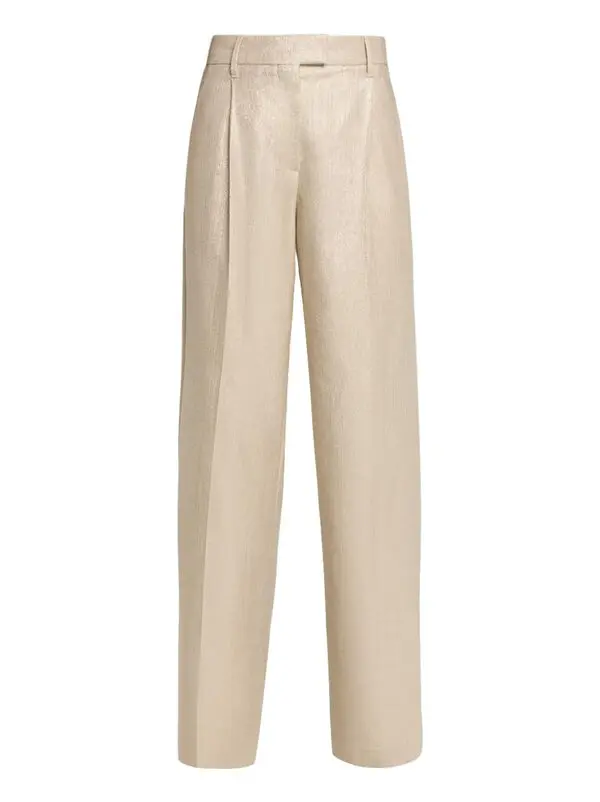 Brunello Cucinelli Loose Pleated Trousers - Silver