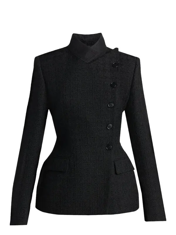 Alexander McQueen Light Tweed Single-breasted Jacket - Black