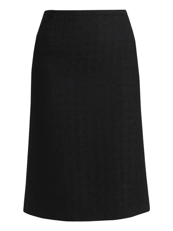 Alexander McQueen Sweetheart-waist Lightweight Tweed Midi Skirt - Black