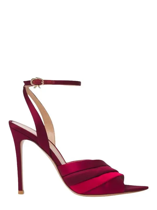 GIANVITO ROSSI Crepe Satin Ankle-strap Pumps - Red