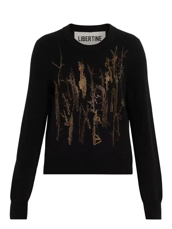 Libertine Crown Of Thorns Cashmere Crewneck Sweater - Black