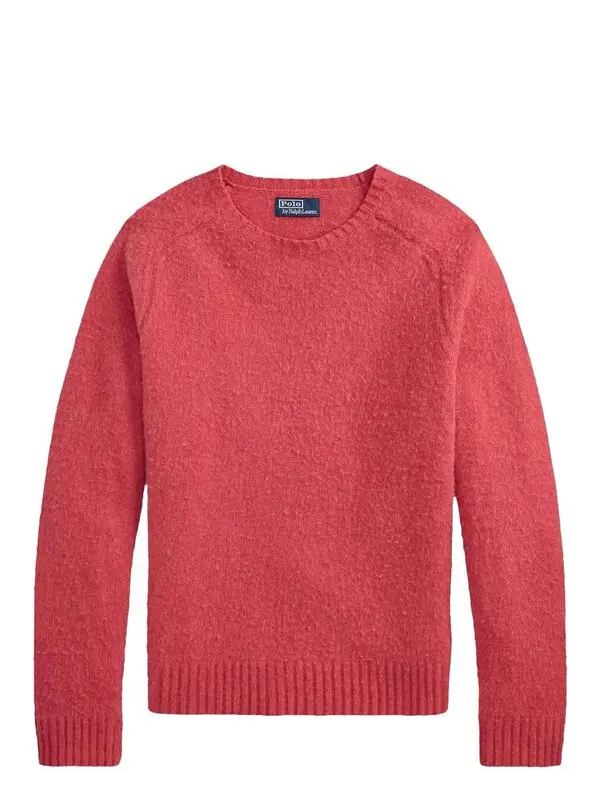Polo Ralph Lauren Suede-patch Wool-cashmere Sweater - Red