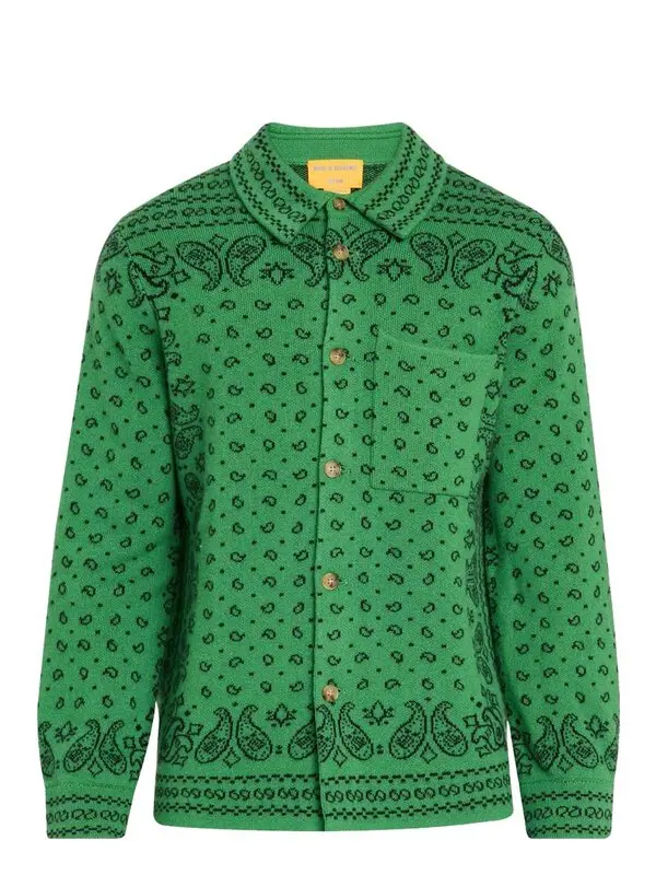 Guest In Residence Wild Rag Paisley Cashmere Knit Shirt - Canopy