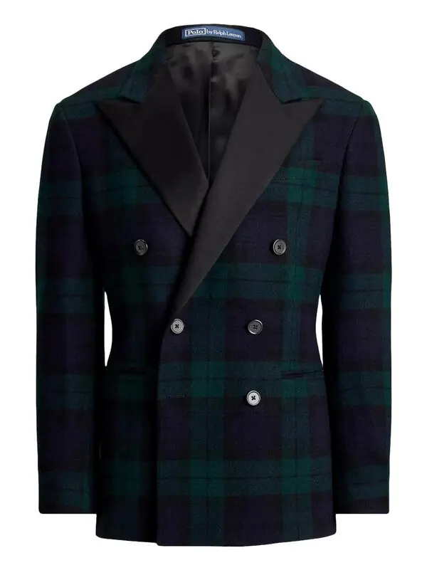 Polo Ralph Lauren Polo Tailored Fit Plaid Tuxedo Jacket - Black Multi