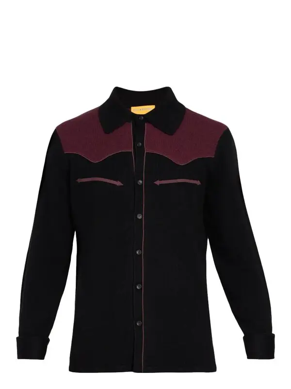 Guest In Residence Colorblocked Cashmere Shirt - Black/fig
