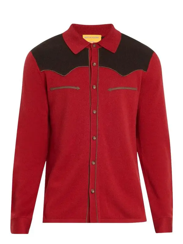 Guest In Residence Colorblocked Cashmere Shirt - Blue